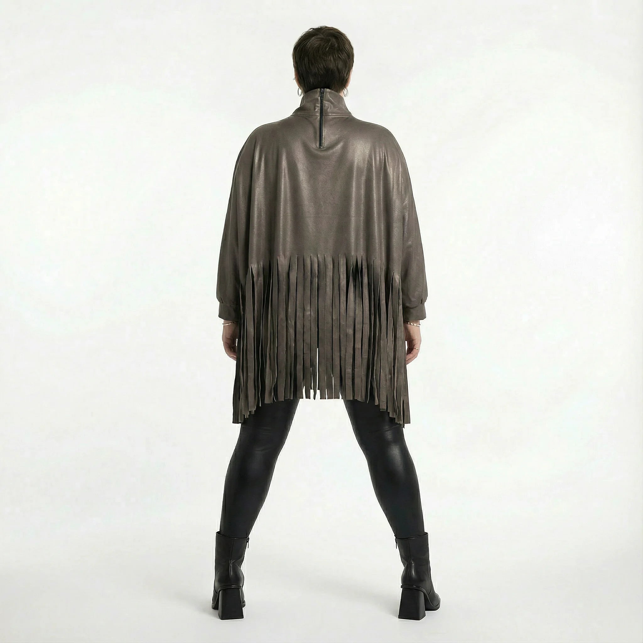 AKH Premium Bigshirt in kastiger Form, aus Materialmix, P1027.7182, Br ...