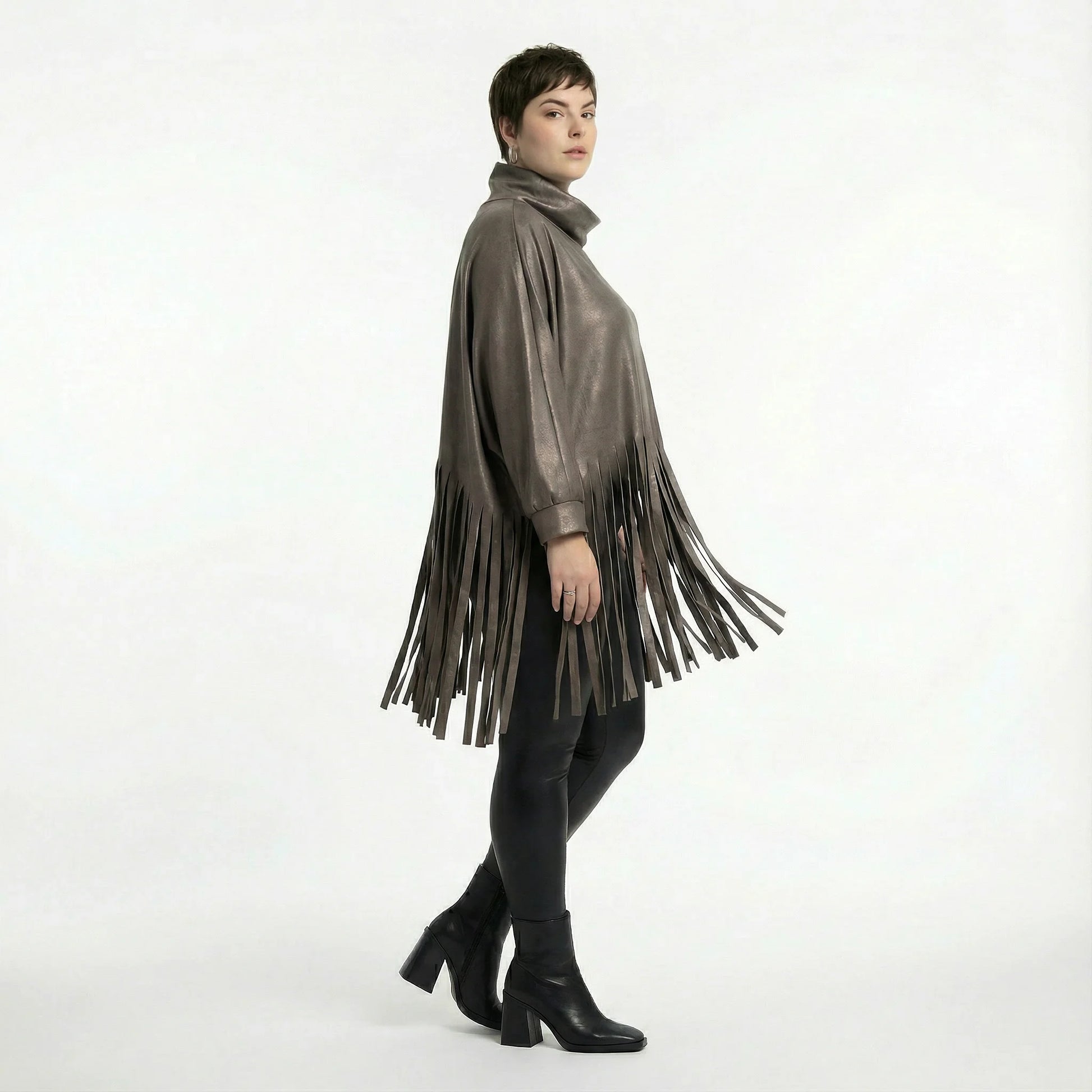 AKH Premium Bigshirt in kastiger Form, aus Materialmix, P1027.7182, Br ...