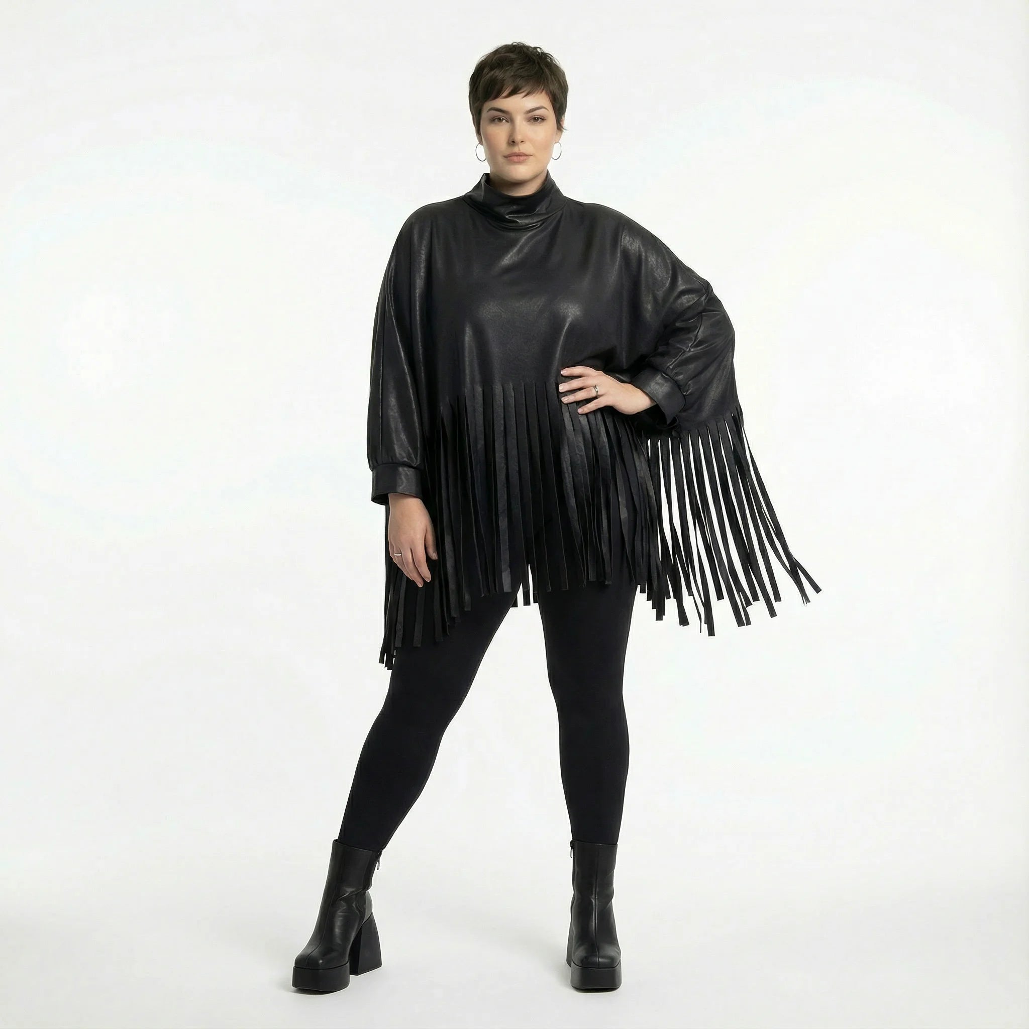 AKH Premium Bigshirt in kastiger Form, aus Materialmix, P1027.7182, Sc ...