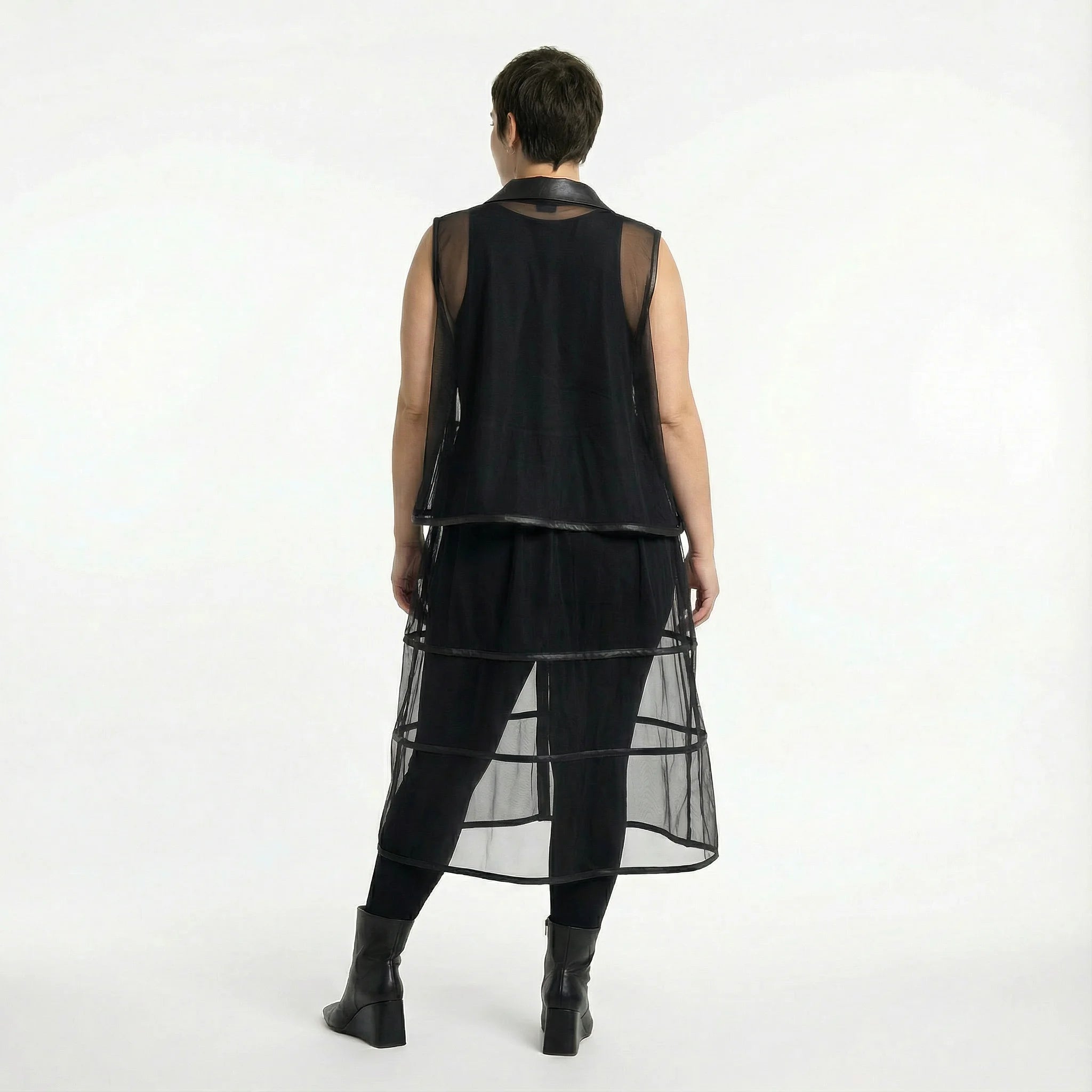 A-Form Weste von AKH Premium aus Materialmix, P1028.7120, Schwarz, Aus ...